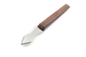 mikov v2004070 super thin blade dual bevel marking knife with finger indents 0.030-inch-thick blade 1/2 inch wide 1-7/8 long with rosewood handle stainless steel hardened to hrc 57