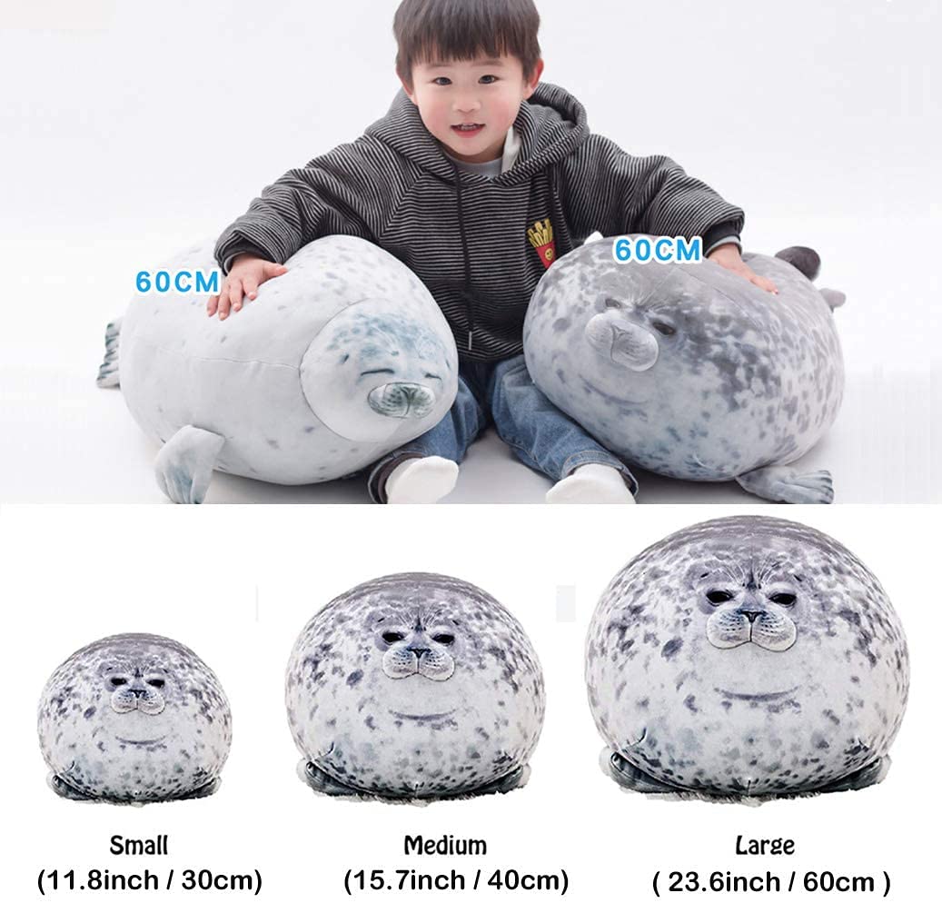 ETAOLINE Chubby Blob Seal Pillow Cute Seal Plush Toy Cotton Stuffed Animals (Small)