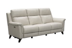 barcalounger kester power reclining sofa w/power head rests, laurel cream