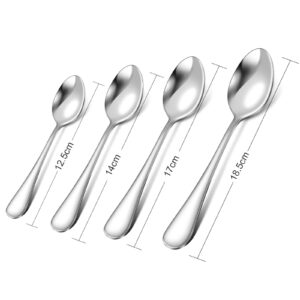 Personalized Custom tablespoon stainless steel，Custom Teaspoon stainless steel Engraved name ice cream Spoon Personalized Valentine's Day Easter Anniversary Wedding Gift (Silver)