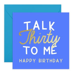 central 23 - funny birthday card for him - 'talk thirty to me' - 30th birthday card for women - cheeky 30th birthday cards for men - fun birthday card for her - comes with fun stickers