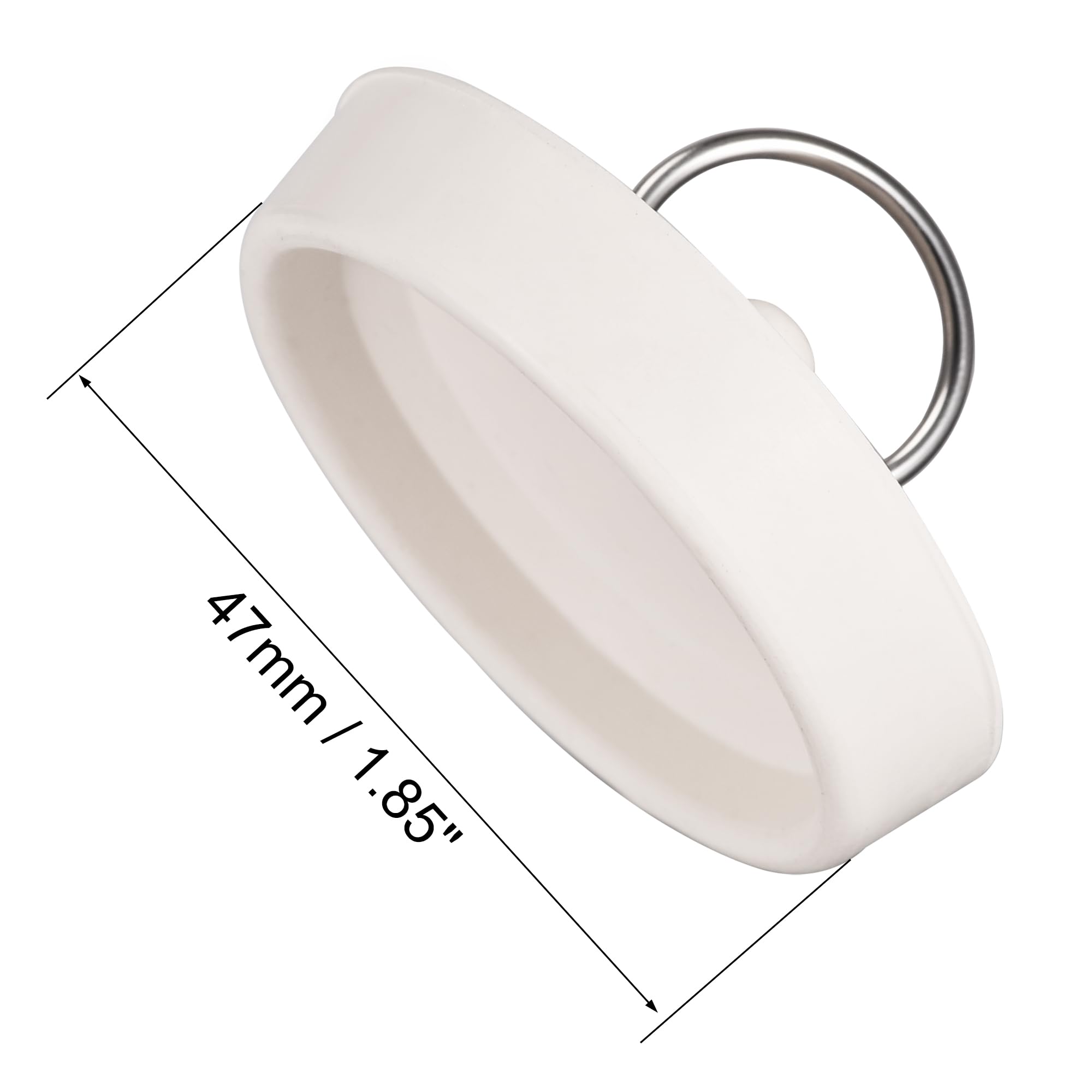 uxcell Rubber Sink Plug, Drain Stopper White Fit 48-49.5mm with Hanging Ring for Bathtub Kitchen and Bathroom 2pcs