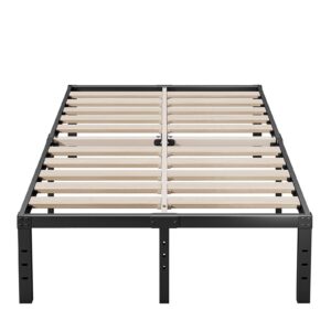 ziyoo king size bed frame 18 inch tall 3 inches wide wood slats with 3500 pounds support, no box spring needed for foam mattress, underbed storage space, easy assembly, noise free