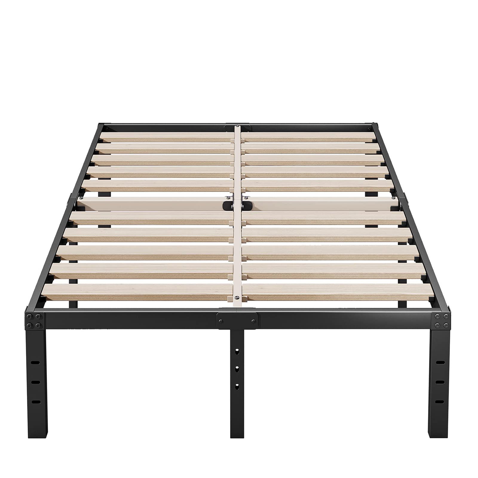 ZIYOO King Size Bed Frame 18 Inch Tall 3 Inches Wide Wood Slats with 3500 Pounds Support, No Box Spring Needed for Foam Mattress, Underbed Storage Space, Easy Assembly, Noise Free