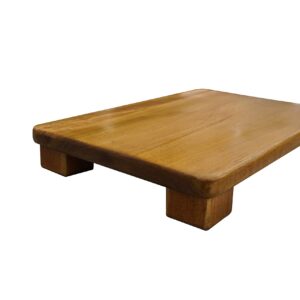 Foot Stool, 2" Tall, Poplar, (Made in The USA) (2" Tall Sq Legs, Maple Stain)