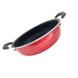 Nonstick Kadhai Indian Kadai Frying Pan Deep Fry Kadhai Deep Fry Pan with Stainless Steel Lid Stir Fry Pan Nonstick All Purpose Pan Cookware Cooking Pan Multi Purpose Pots and Pans (2 Ltr)