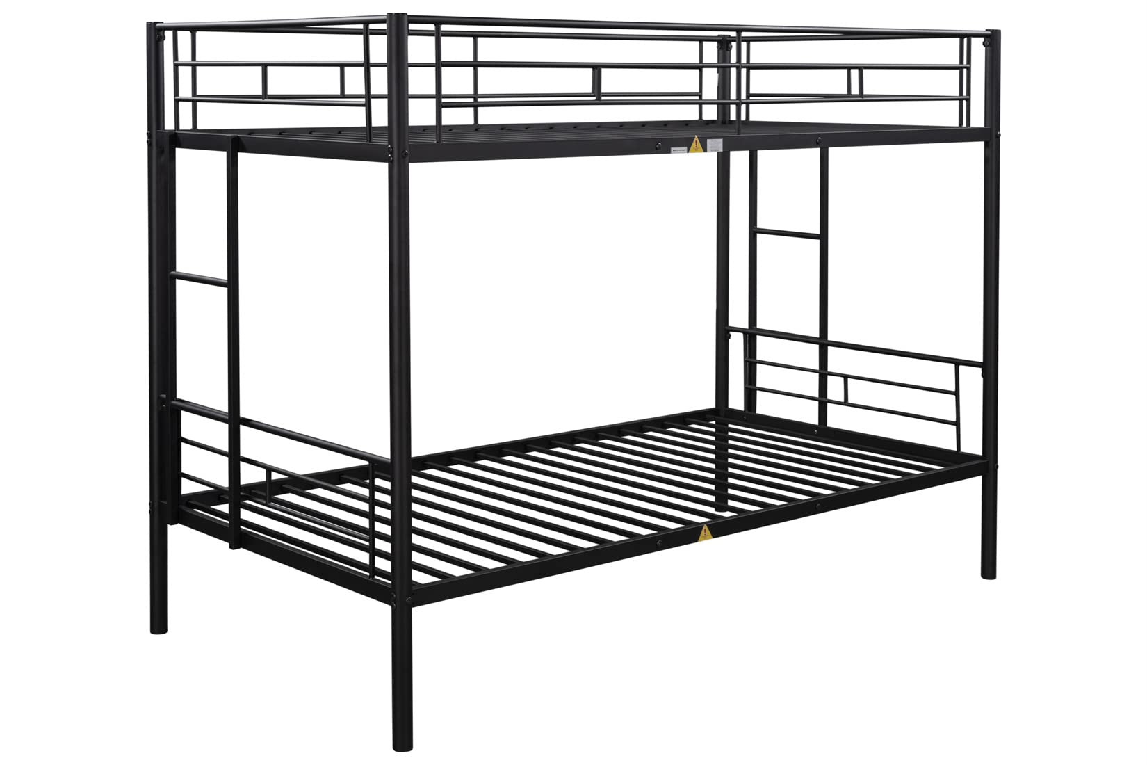 Metal Bunk Beds Twin Over Twin Heavy-Duty Bunk Bed Frame for Kids Boys Girls Teens, Black