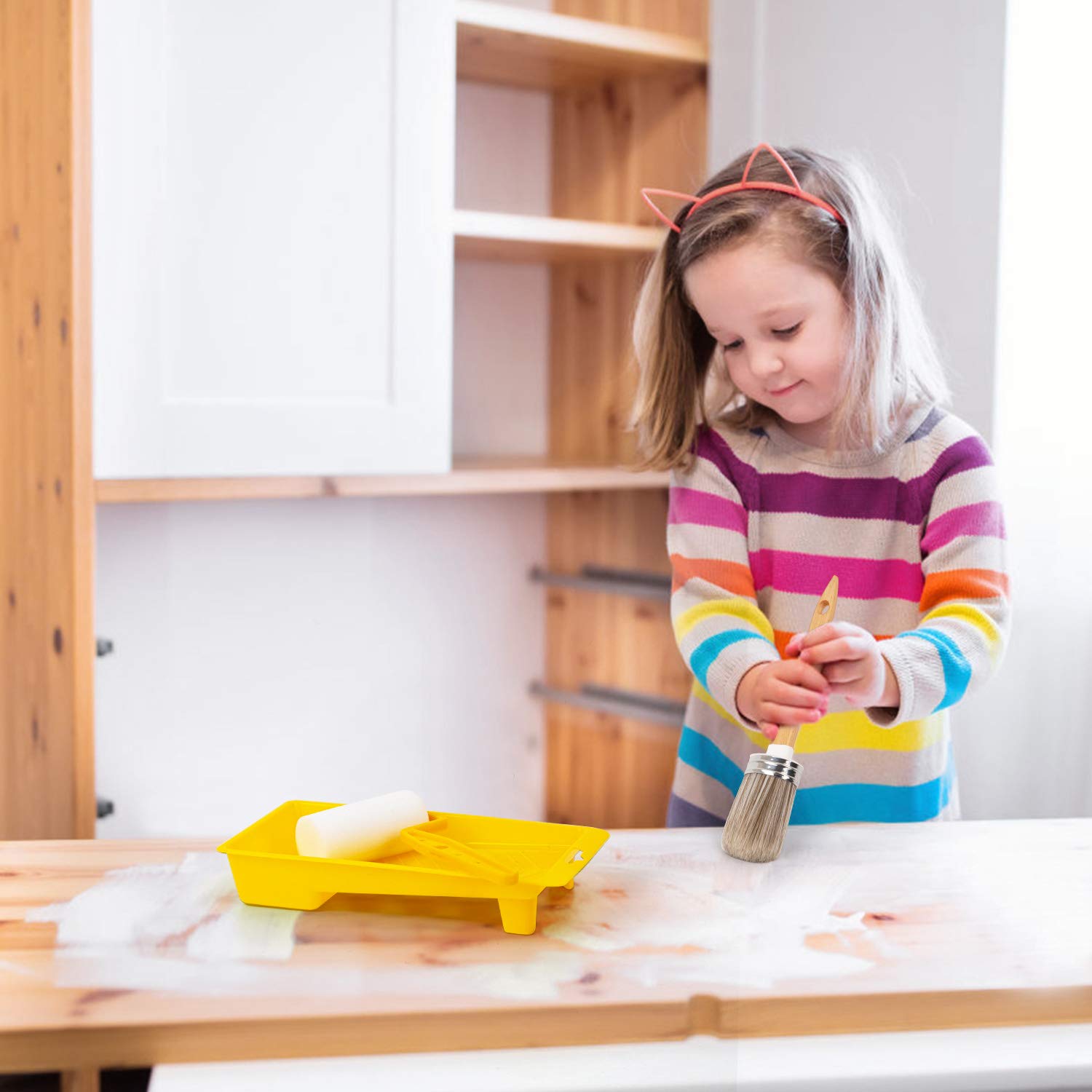 Tool Trio, Paint Brush, Roller, Sponge, All The Tools You Need to Apply Finish All in One Paint