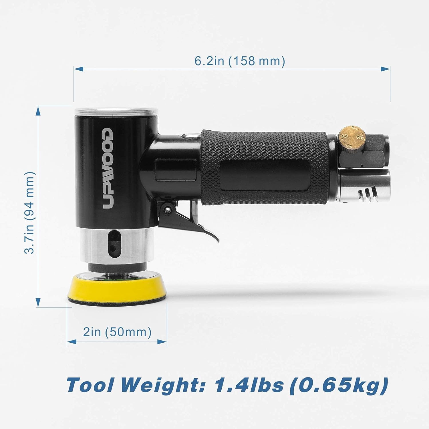 2'' 3'' Mini Orbital Air Sander by UPWOOD, Small Pneumatic Random Orbital Sander Kit with Hook And Loop Sanding Pads 24pcs Sandpapers