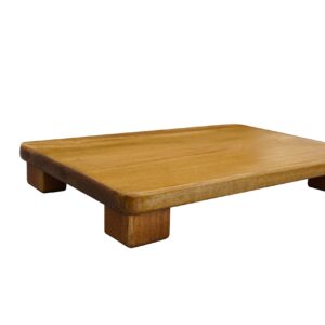 Foot Stool, 2" Tall, Poplar, (Made in The USA) (2" Tall Sq Legs, Maple Stain)