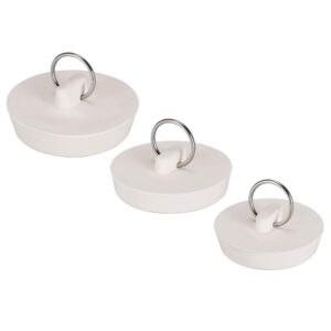 uxcell drain stopper, 3 sizes rubber sink stopper plug 43mm/47mm/51mm with hanging ring for bathtub kitchen and bathroom 1set (3 pieces)