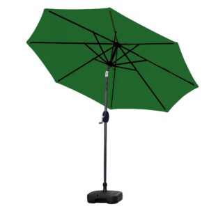 wo home furniture patio umbrella & stand set 9 ft. outdoor market table umbrella w 20" fillable bronze base kit (dark green)