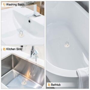 uxcell Rubber Sink Plug, Drain Stopper White Fit 48-49.5mm with Hanging Ring for Bathtub Kitchen and Bathroom 2pcs