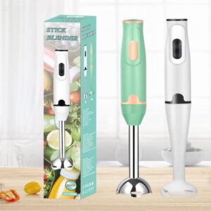 Immersion Blender, 2 Speed Electric, Hand Blender for Kitchen (White)