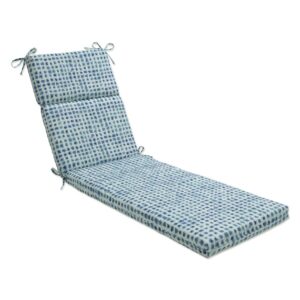 pillow perfect outdoor | indoor alauda porcelain chaise lounge cushion, 72.5 x 21 x 3, blue