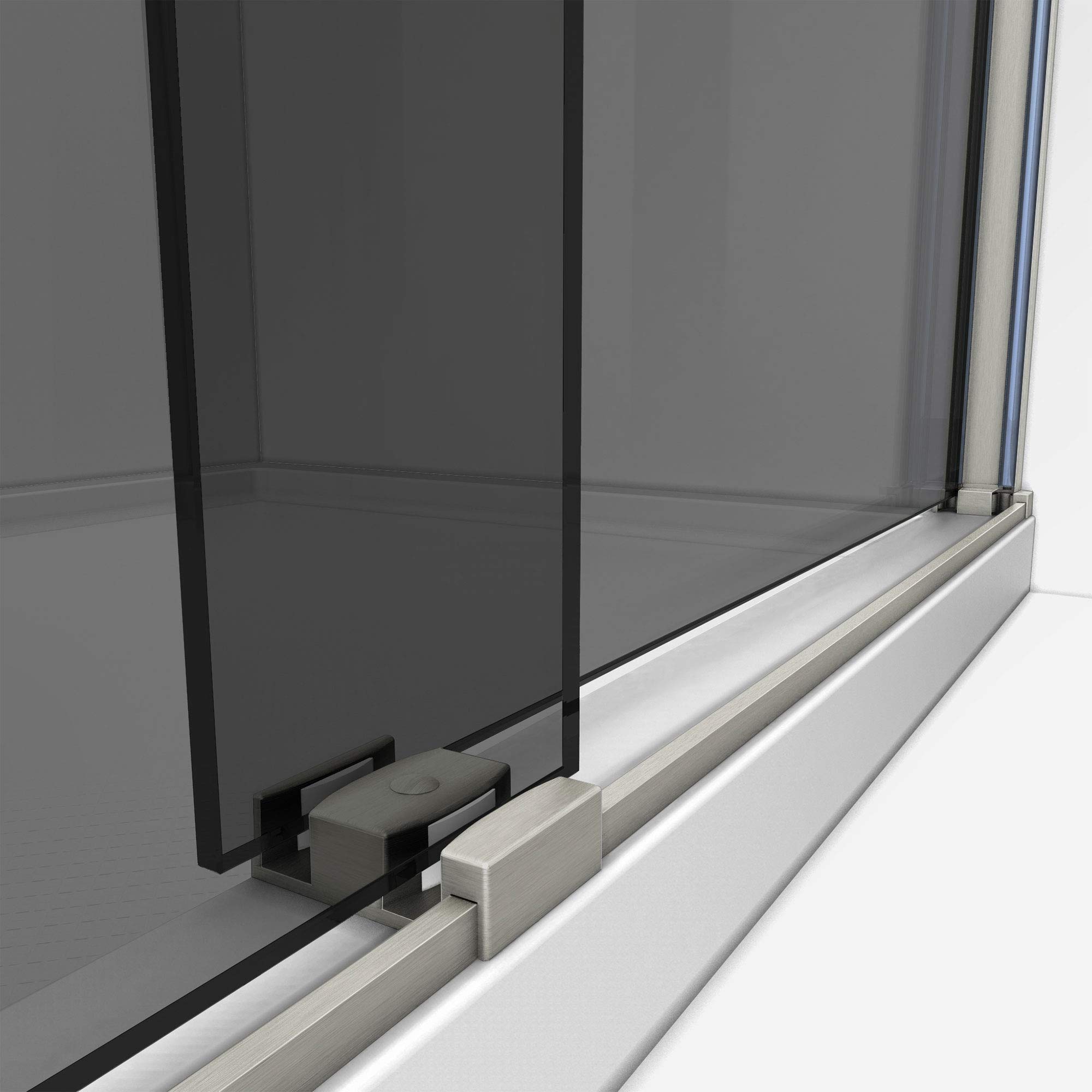 DreamLine Sapphire 56-60 in. W x 60 in. H Semi-Frameless Bypass Tub Door in Matte Black and Gray Glass