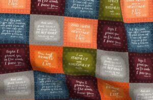 spoonflower fabric - bible verse wholecloth cheater quilt baby christian bible verse printed on petal signature cotton fabric fat quarter - sewing quilting apparel crafts decor