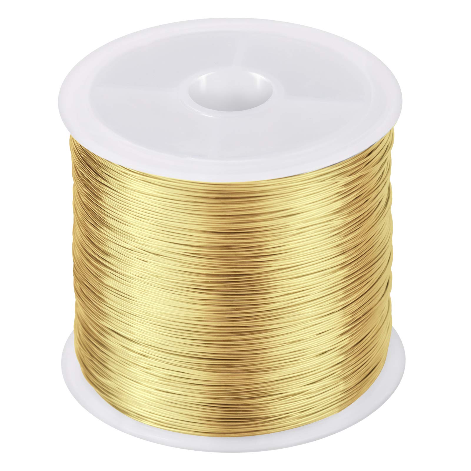 MIKIMIQI 328Ft Jewelry Wire Craft Wire 26 Gauge Tarnish Resistant Jewelry Beading Wire Copper Beading Wire for Jewelry Making Supplies and Crafting, 0.4mm X 100m (Gold)