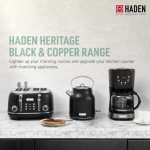 Haden Heritage 1.7L Stainless Steel Electric Water Tea Kettle, Black & Copper