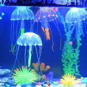 JONJUMP Artificial Glowing Effect Jellyfish Fish Tank Aquarium Decor Mini Submarine Ornament Decoration Aquatic Pet Supplies