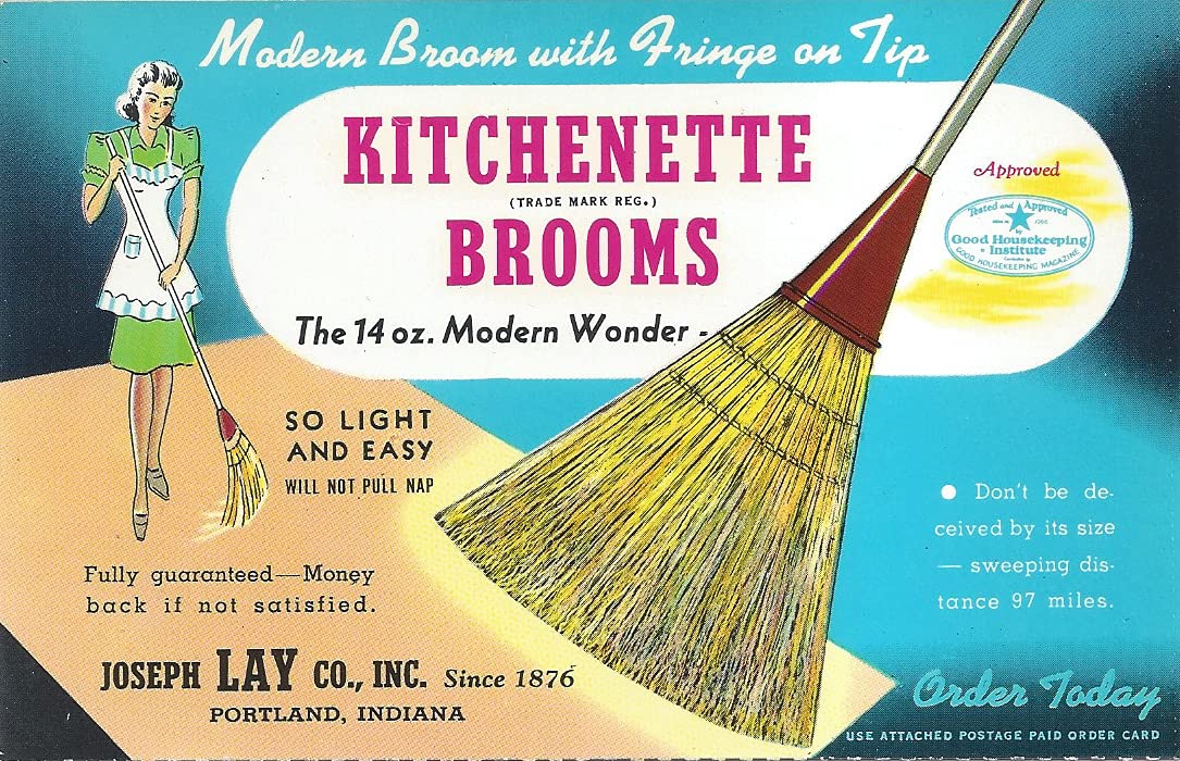 The Original Kitchenette Broom - 1 Lightweight Broom Handmade in The USA wiith Authentic Broomcorn