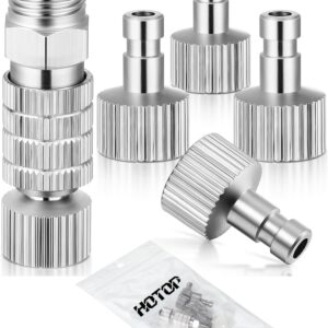 Airbrush Quick Release Coupling Disconnect Adapter Kit, 5 Pieces 1/8 Inch Female Connectors and Male Adapters Adjustment Control Valve Airbrush Accessories for Air Compressor and Airbrush Hose