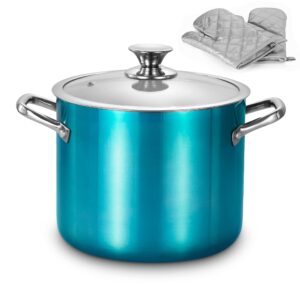 fruiteam nonstick stock pot 7 qt soup pasta pot with lid, 7-quart multi stockpot oven safe cooking pot for stew, sauce & reheat food, induction/oven/gas/stovetops compatible for family meals