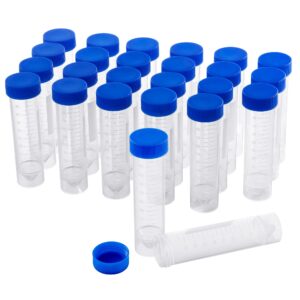 ackers science 25pcs-50ml plastic centrifuge tubes skirted conical bottom, graduated marks, blue screw cap