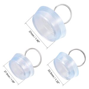 uxcell Drain Stopper, 3 Sizes Rubber Sink Stopper Plug 27.5/33.5/37mm with Hanging Ring Clear Blue for Bathtub Kitchen and Bathroom 1Set (3 Pieces)