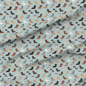 Spoonflower Fabric - Dachshund Pet Quilt Dog Breed Silhouette Coordinates Multi Dogs Printed on Petal Signature Cotton Fabric by The Yard - Sewing Quilting Apparel Crafts Decor