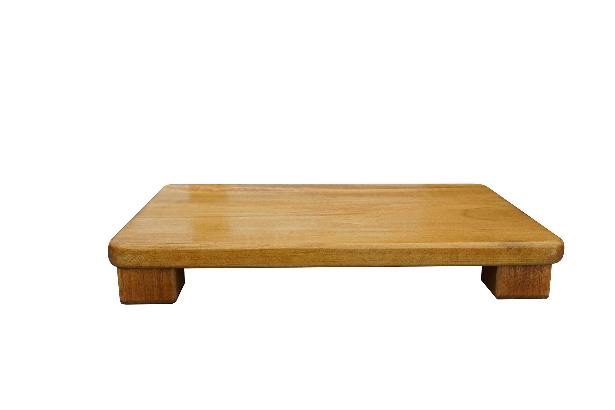 Foot Stool, 2" Tall, Poplar, (Made in The USA) (2" Tall Sq Legs, Maple Stain)