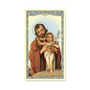 Christian Brands St. Joseph with Child Prayer Card- Cardstock Holy Card with Novena to St Joseph Prayer on the back (10 pack) Multi 2 38 W x 18 H -