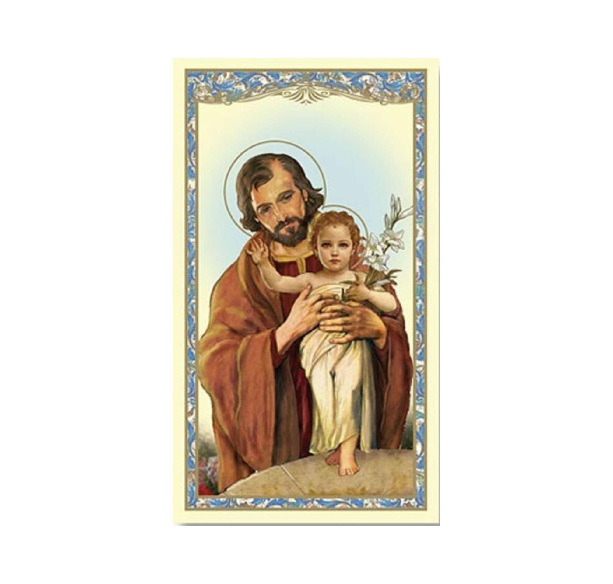 Christian Brands St. Joseph with Child Prayer Card- Cardstock Holy Card with Novena to St Joseph Prayer on the back (10 pack) Multi 2 38 W x 18 H -