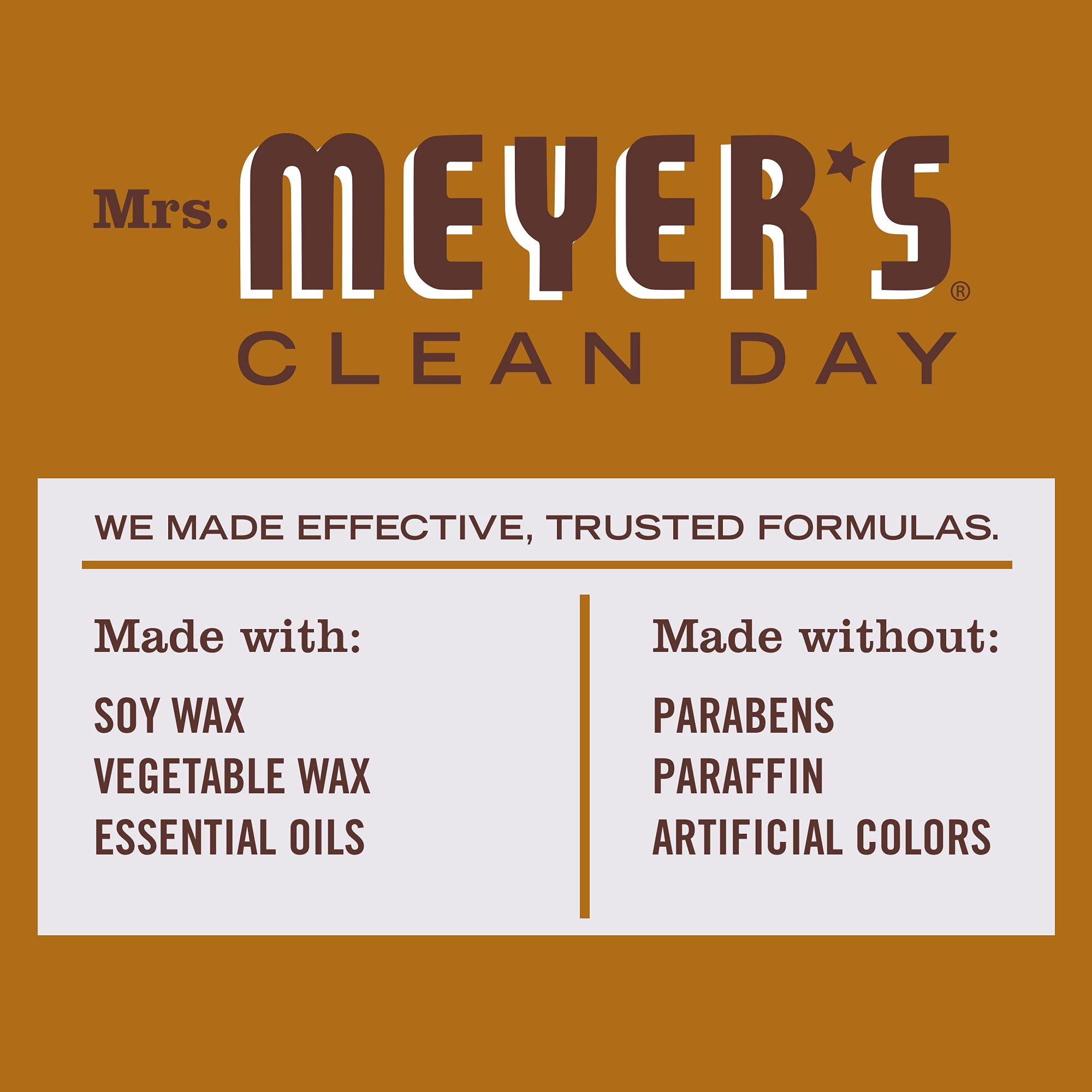 MRS. MEYER'S CLEAN DAY Soy Aromatherapy Candle, 35 Hour Burn Time, Made with Soy Wax and Essential Oils, Acorn Spice, 7.2 oz