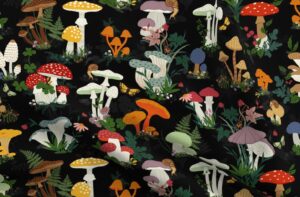 spoonflower fabric - mushroom garden mushrooms printed on petal signature cotton fabric fat quarter - sewing quilting apparel crafts decor