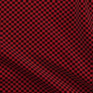 Spoonflower Fabric - Inch Black Dark Red Checkerboard Squares Check Printed on Petal Signature Cotton Fabric Fat Quarter - Sewing Quilting Apparel Crafts Decor