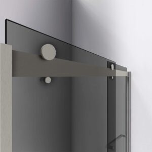 DreamLine Sapphire 56-60 in. W x 60 in. H Semi-Frameless Bypass Tub Door in Matte Black and Gray Glass