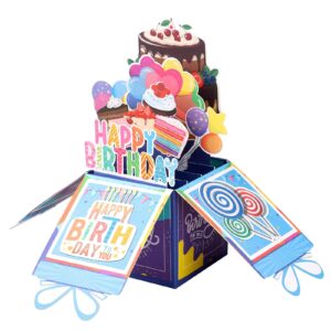 witgift 3d pop up birthday card, happy birthday greeting cards with envelope & blank card, birthday gifts for kids, women, men, wife, husband, mom, dad, sister, friend