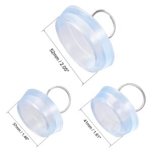 uxcell Drain Stopper, 3 Sizes Rubber Sink Stopper Plug 37mm/41mm/52mm with Hanging Ring Clear Blue for Bathtub Kitchen and Bathroom 1Set (3 Pieces)