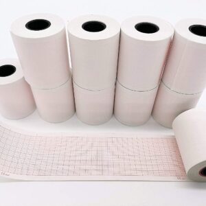 LongTeco 10 Rolls ECG Paper EKG Paper for ECG Machine 50mm x 20 Meters Fit for Edan SE-100, for CONTEC ECG80A and ECG-90A and ECG100G, for Biocare iE 101, and for LIFE PAK 20E, for Burdick EK10