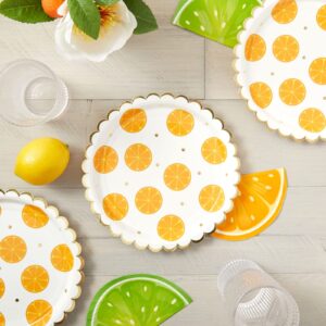 Sparkle and Bash Fruit Plates for Birthday Party, Summer Tutti Frutti Decorations (Serves 48, 9 In)