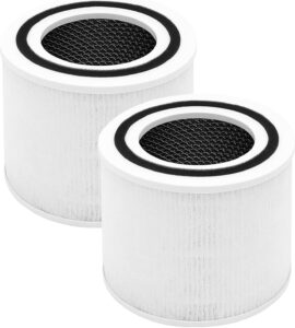 laukowind for levoit core p350 replacement filte, grade 3-in-1 true high-efficiency activated carbon pet care allergy compatible with part no core p350-rf air purifier filtes, white (2 pack)