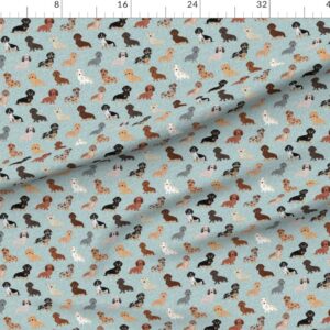 Spoonflower Fabric - Dachshund Pet Quilt Dog Breed Silhouette Coordinates Multi Dogs Printed on Petal Signature Cotton Fabric by The Yard - Sewing Quilting Apparel Crafts Decor