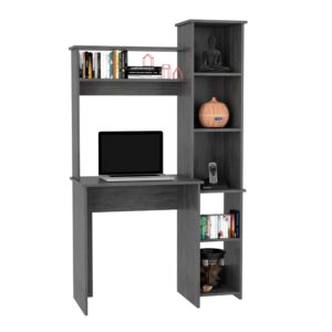 Tuhome Versalles Writing Desk, Two Superior Shelves, Bookshelf