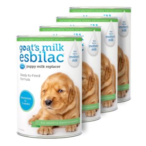 pet-ag goat’s milk esbilac liquid - 11 oz, pack of 4 - ready-to-feed puppy formula with vitamins, minerals, and trace nutrients for puppies newborn to six weeks old - for sensitive digestive systems