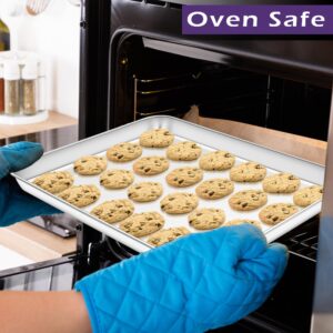 TeamFar Toaster Oven Pan Set of 2, Stainless Steel Toaster Oven Baking Tray Ovenware, 12.5’’x 9.5’’x1’’, Non Toxic & Healthy, Rust Free & Mirror Finish, Easy Clean & Dishwasher Safe