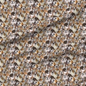 Spoonflower Fabric - English Bulldog Bulldogs Pattern Puppy Animal Printed on Petal Signature Cotton Fabric Fat Quarter - Sewing Quilting Apparel Crafts Decor