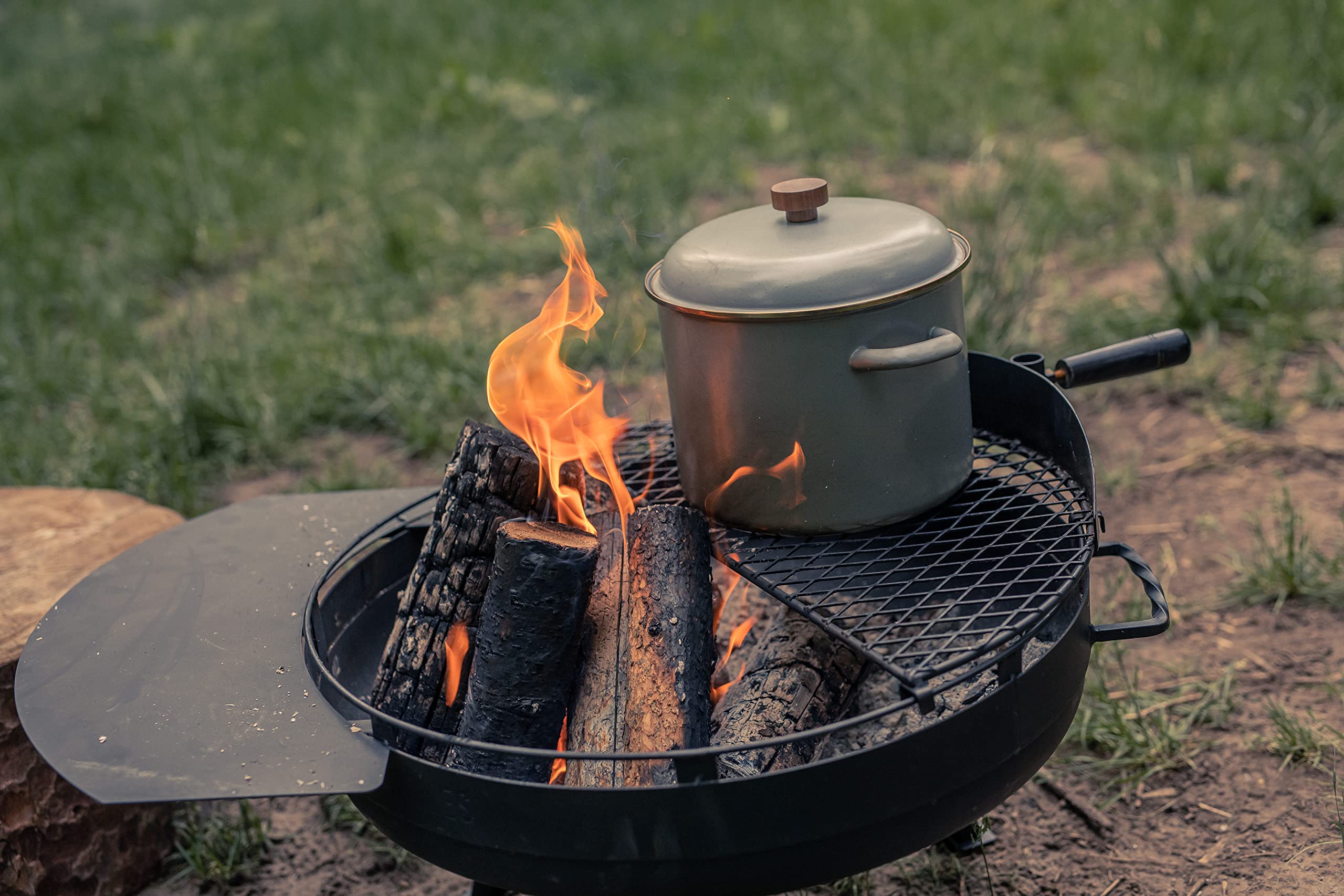 Barebones Enamel Stock Pot - Large Cooking Pot, Soup Pot, and Stock Pot - Enamelware Dishes for Outdoor Cooking (Slate Gray)