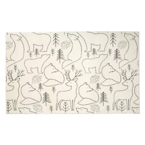 levtex home - bailey woodland - rug/carpet - 3 x 5 (36in. x 60in.) - black and cream - 100% polyester - woven fabric backing - bedroom, playroom, family room or kids' room