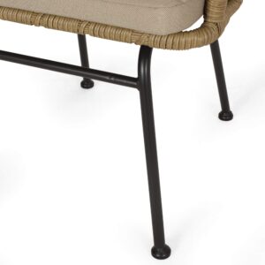 Christopher Knight Home Randy Outdoor Dining Chair Sets, Beige + Light Brown + Black